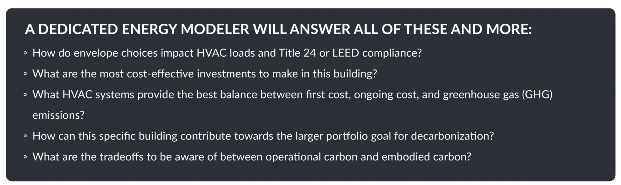 Benefits of a Dedicated Energy Modeler - Stok